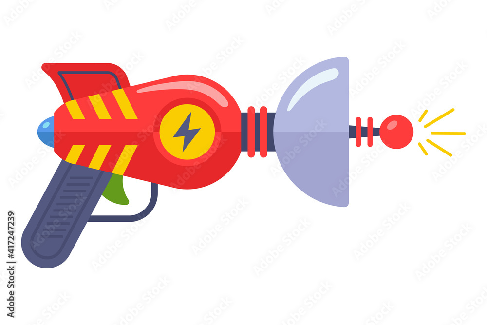 alien toy gun from the 60s. fantastic weapon. flat vector illustration ...