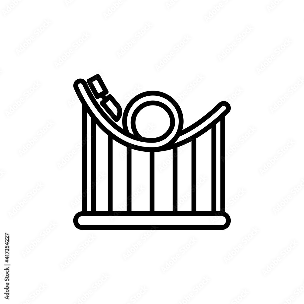 roller coaster outline Icon.carnival and tool vector illustration on ...