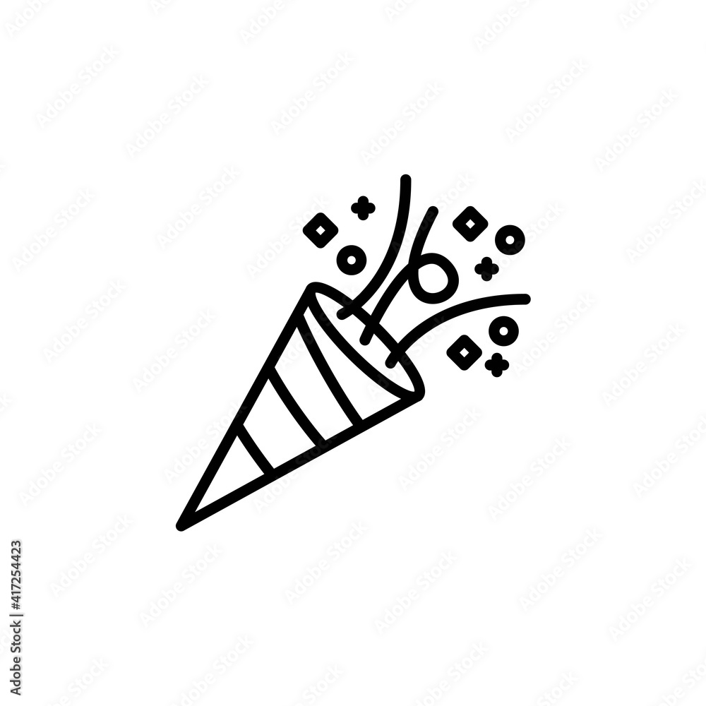 confetti outline Icon.carnival and tool vector illustration on white ...