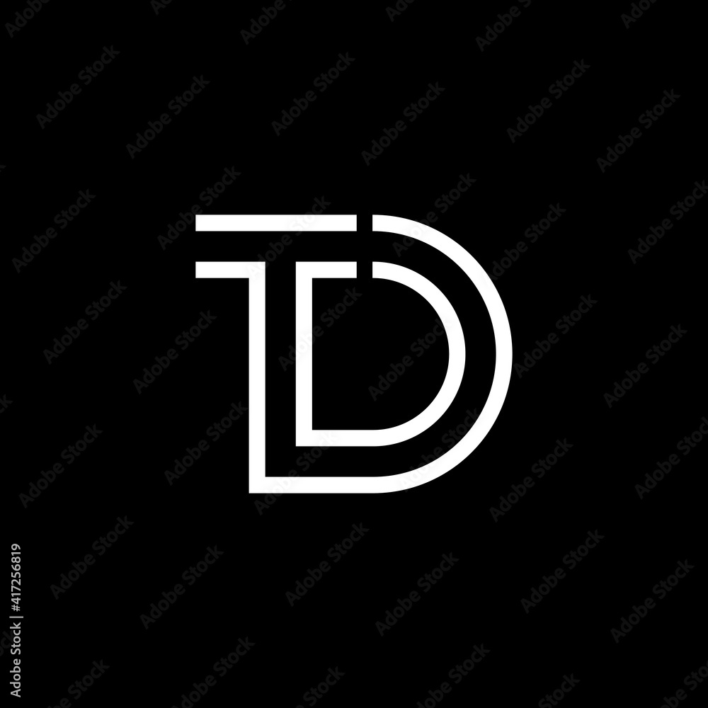 td logo design vector icon symbol monoline Stock Vector | Adobe Stock