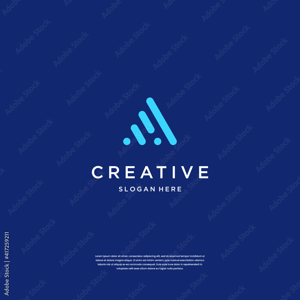 Letter A Tech Logo Design Inspiration Stock Vector | Adobe Stock
