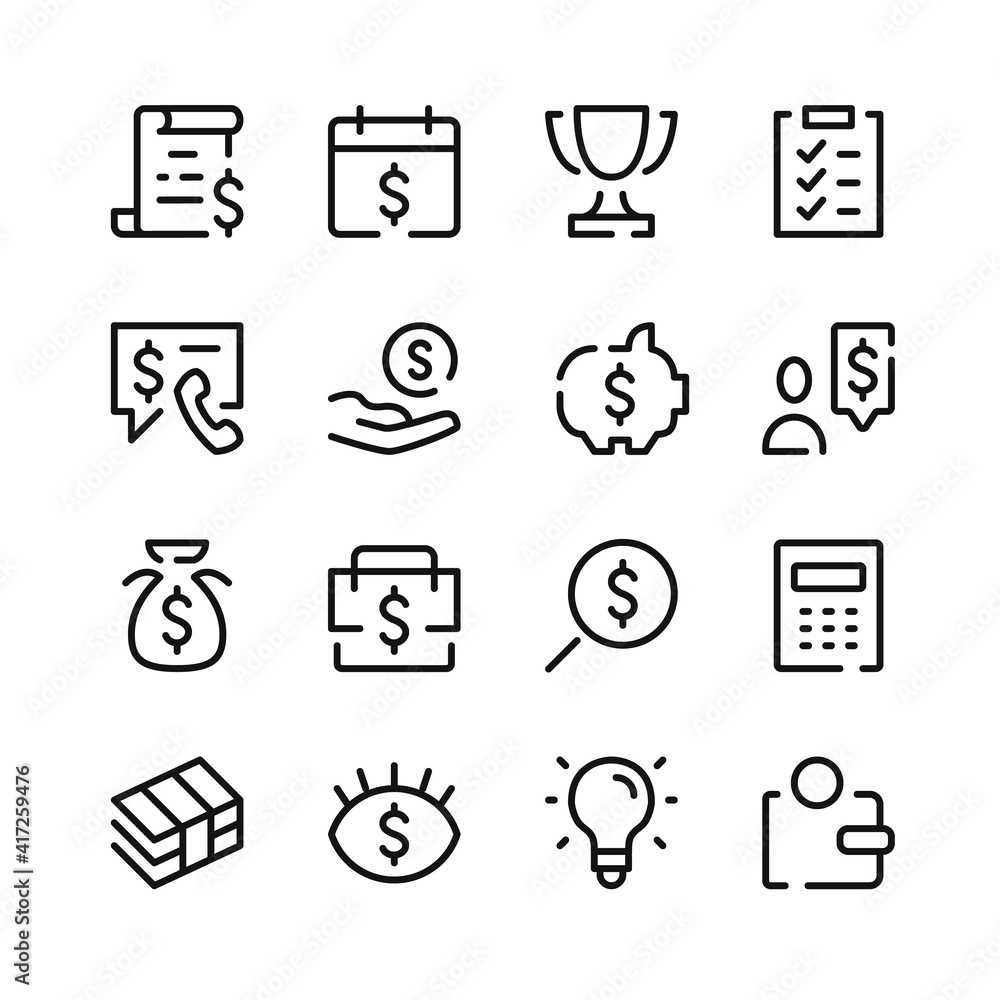 Business advisory icons. Vector line icons. Simple outline symbols set ...