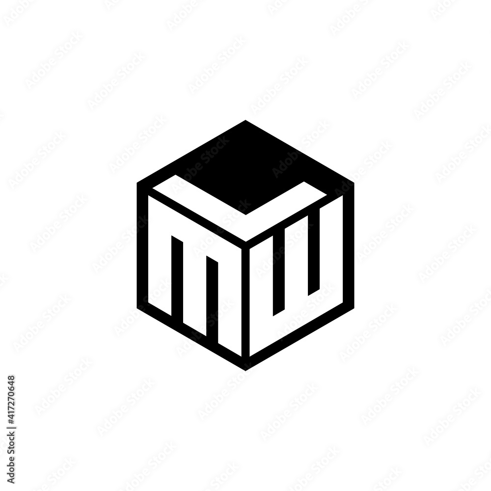 MWL letter logo design with white background in illustrator, cube logo ...