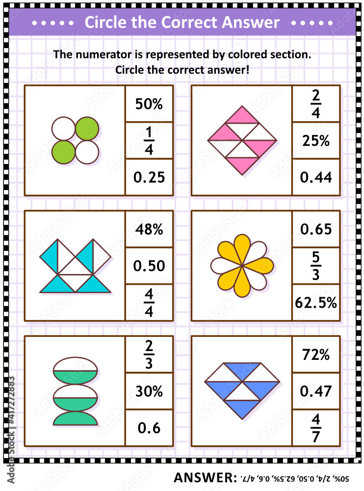Math skills and IQ training visual puzzle or worksheet for ...