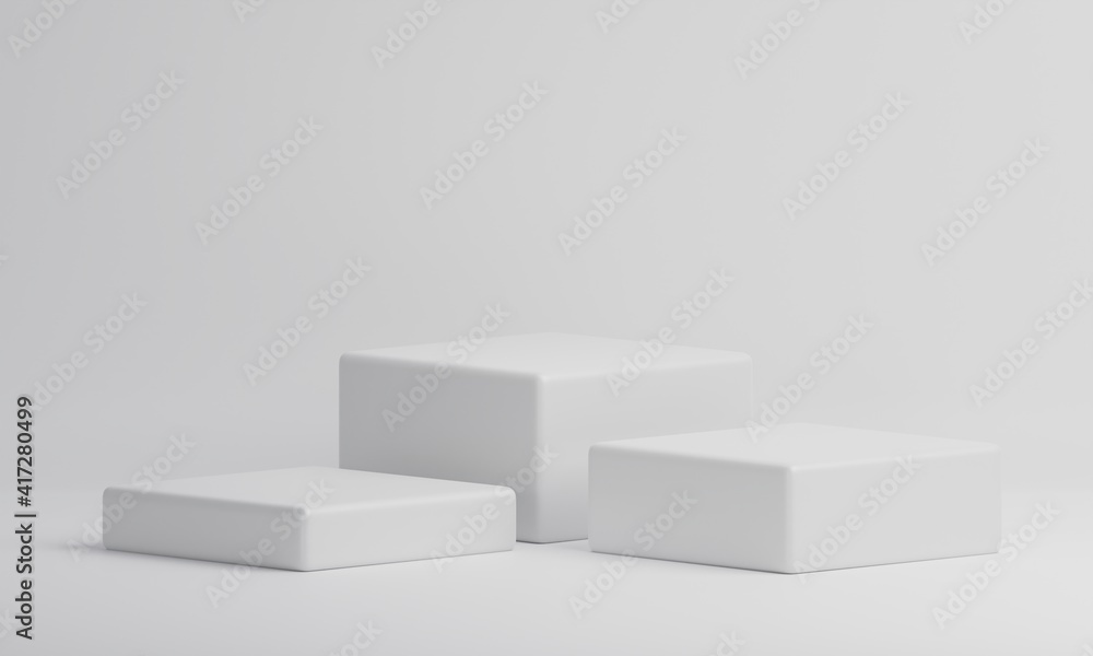 White rectangle cube product showcase table on isolate background ...