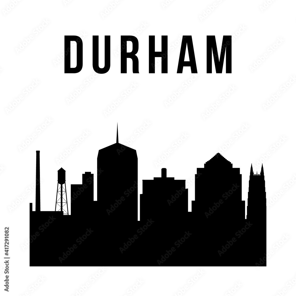 Durham city skyline simple silhouette. Modern urban background. Vector ...