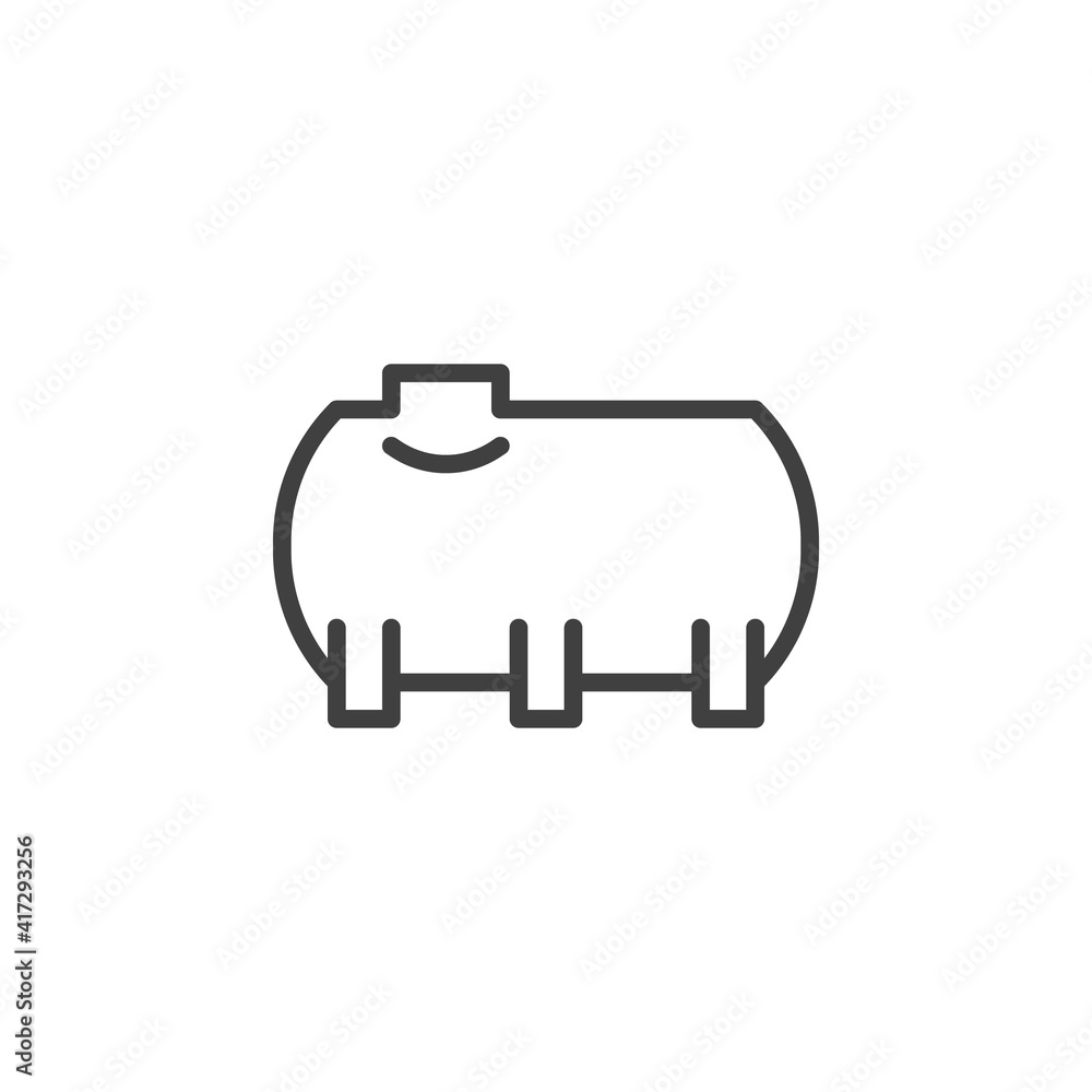 Water tank line icon. linear style sign for mobile concept and web ...