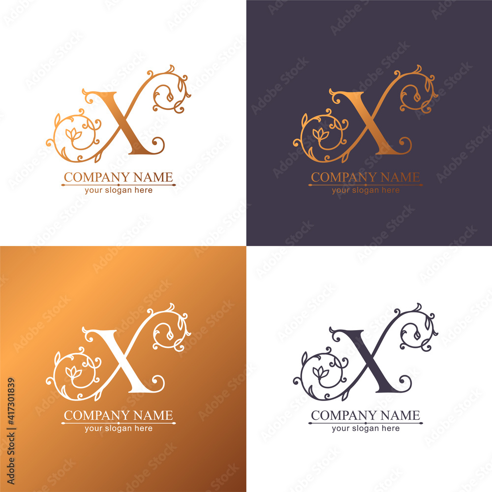 Premium Vector X logo. Monnogram, lettering. Personal logo or sign for ...