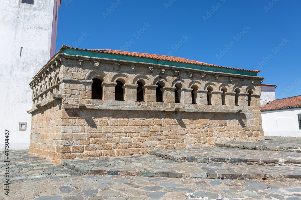 Exterior view at the Domus Municipalis, a Romanesque civic architecture ...