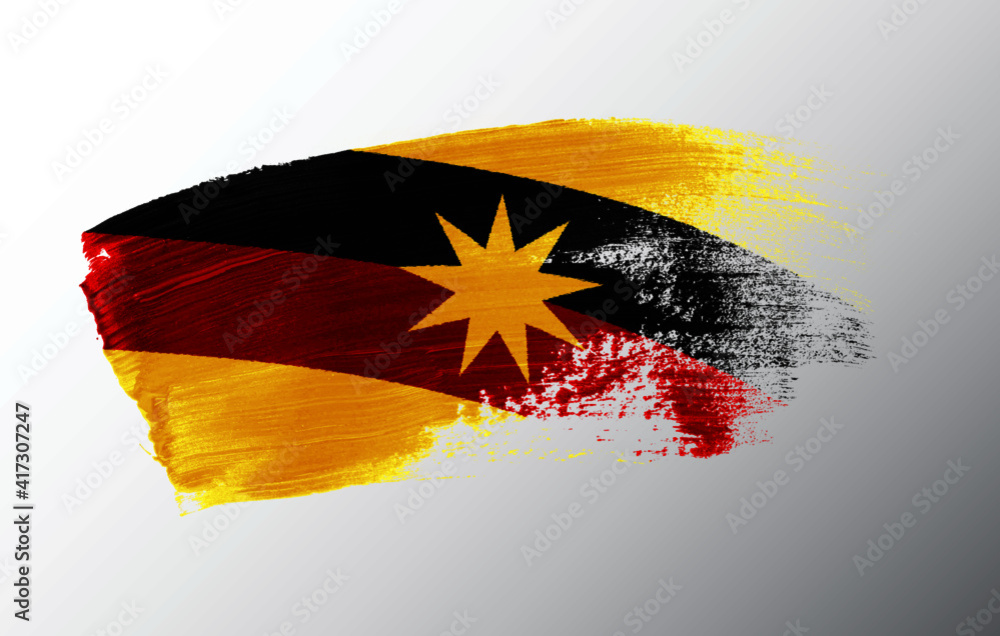 Sarawak, Malaysia flag illustrated on paint brush stroke Stock Vector ...