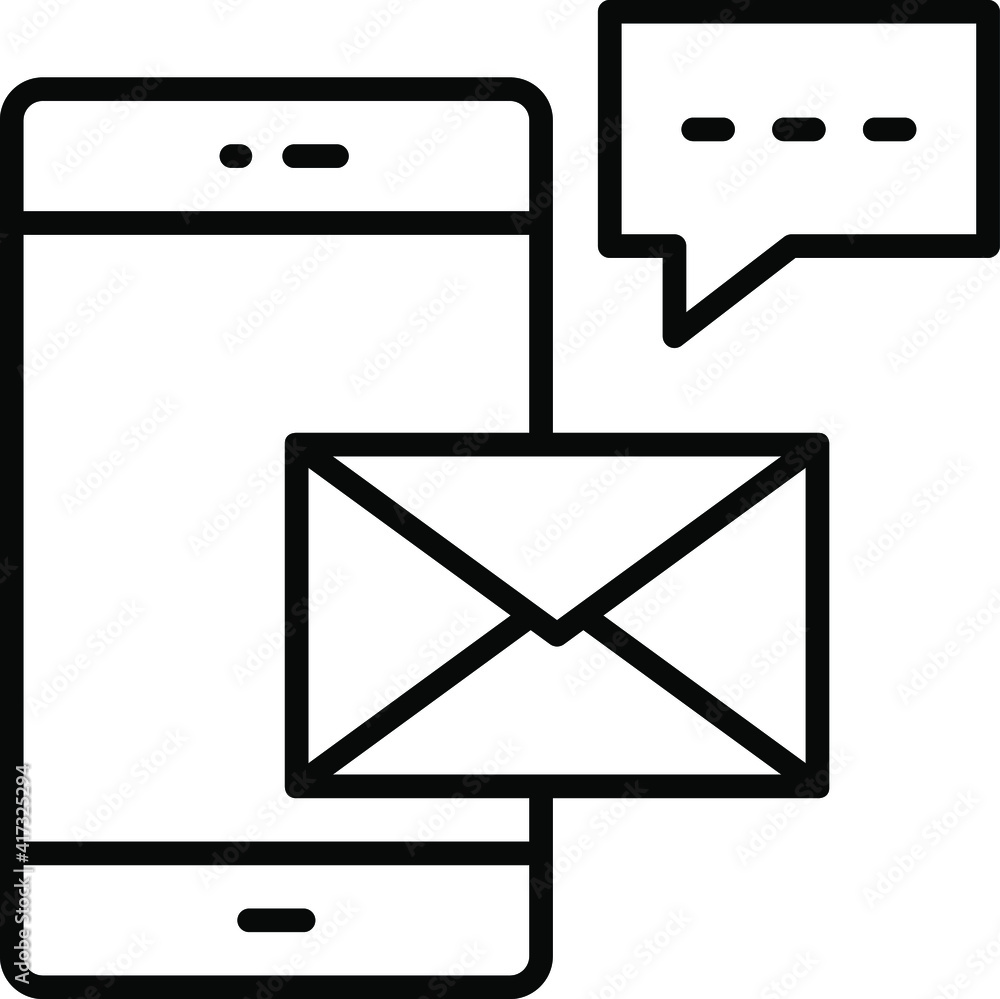 Auto Answering Concept, Automated Reply Vector line Icon Design ...