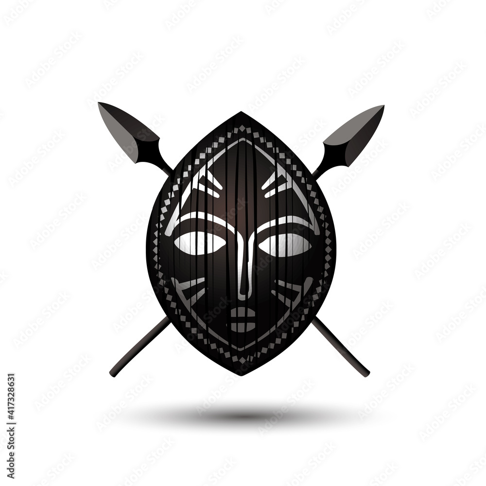 vector african shield creative logo Stock Vector | Adobe Stock