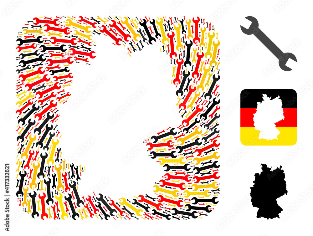 German state map hole mosaic. Hole rounded rectangle collage composed ...