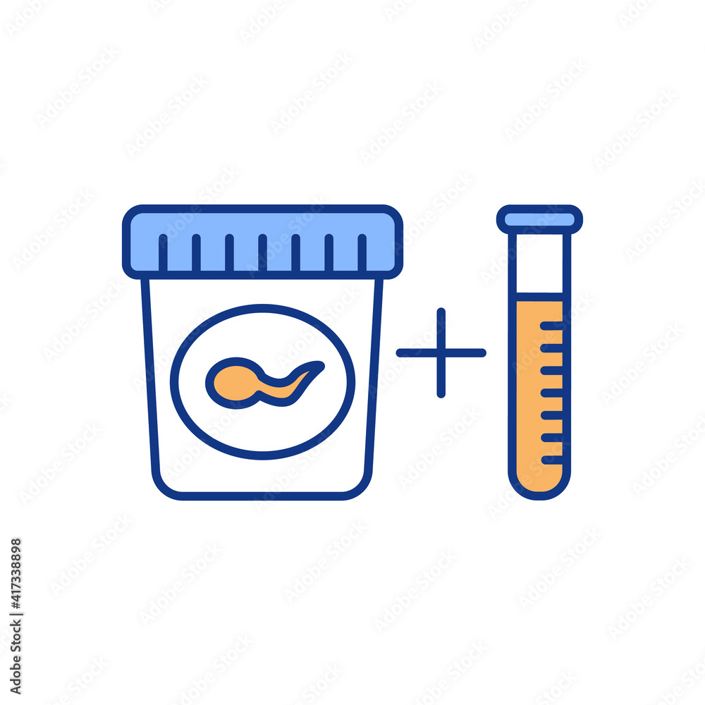 Biological specimens RGB color icon. Gathering patient fluid and ...