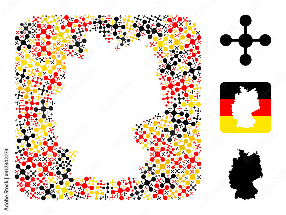 Germany geographic map hole mosaic. Hole rounded rectangle collage ...