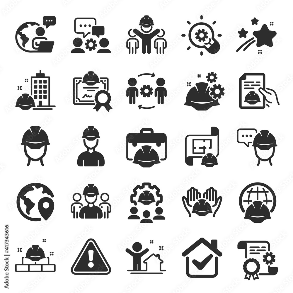 Vetor de Engineering icons. Teamwork, People and Technical ...