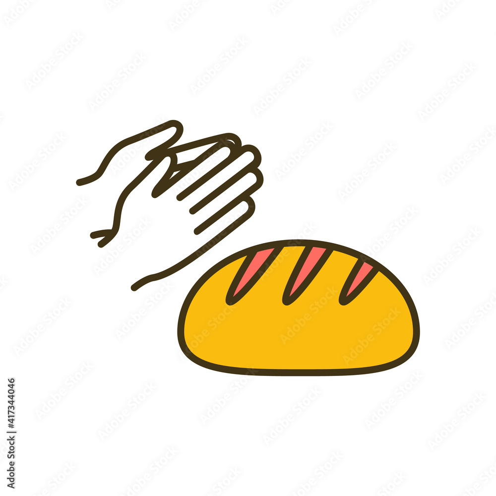 Appreciation for food RGB color icon. Giving compliments. Mindful ...