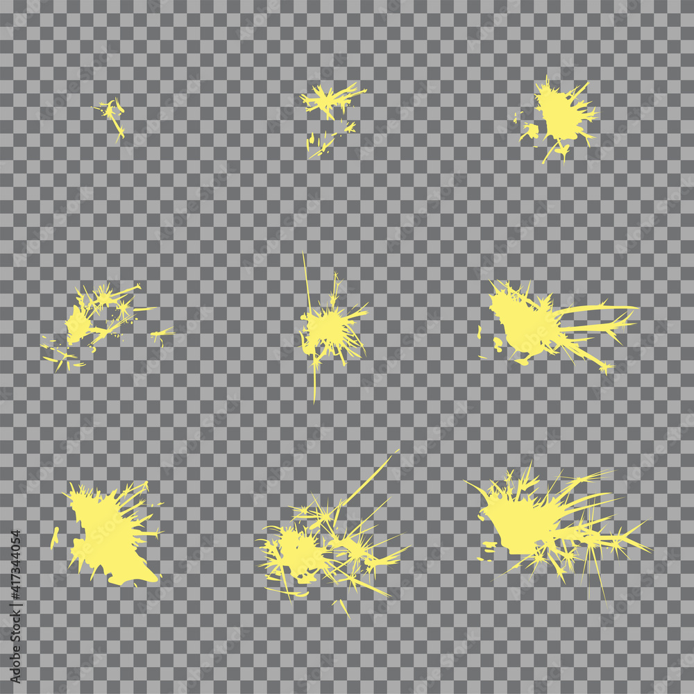 Fire sparks vector set isolated on a transparent background. Stock ...