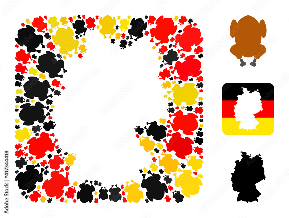 Germany state map stencil mosaic. Hole rounded rectangle collage formed ...