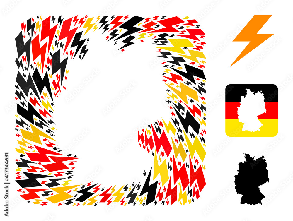 German map subtraction mosaic. Subtraction rounded square collage ...