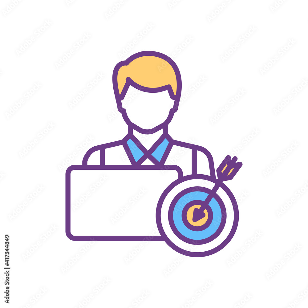 Employee performance improvement RGB color icon. Boosting worker morale ...