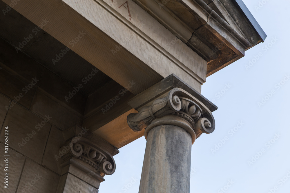 Vintage building in classic style with columns detail. Stock Photo ...