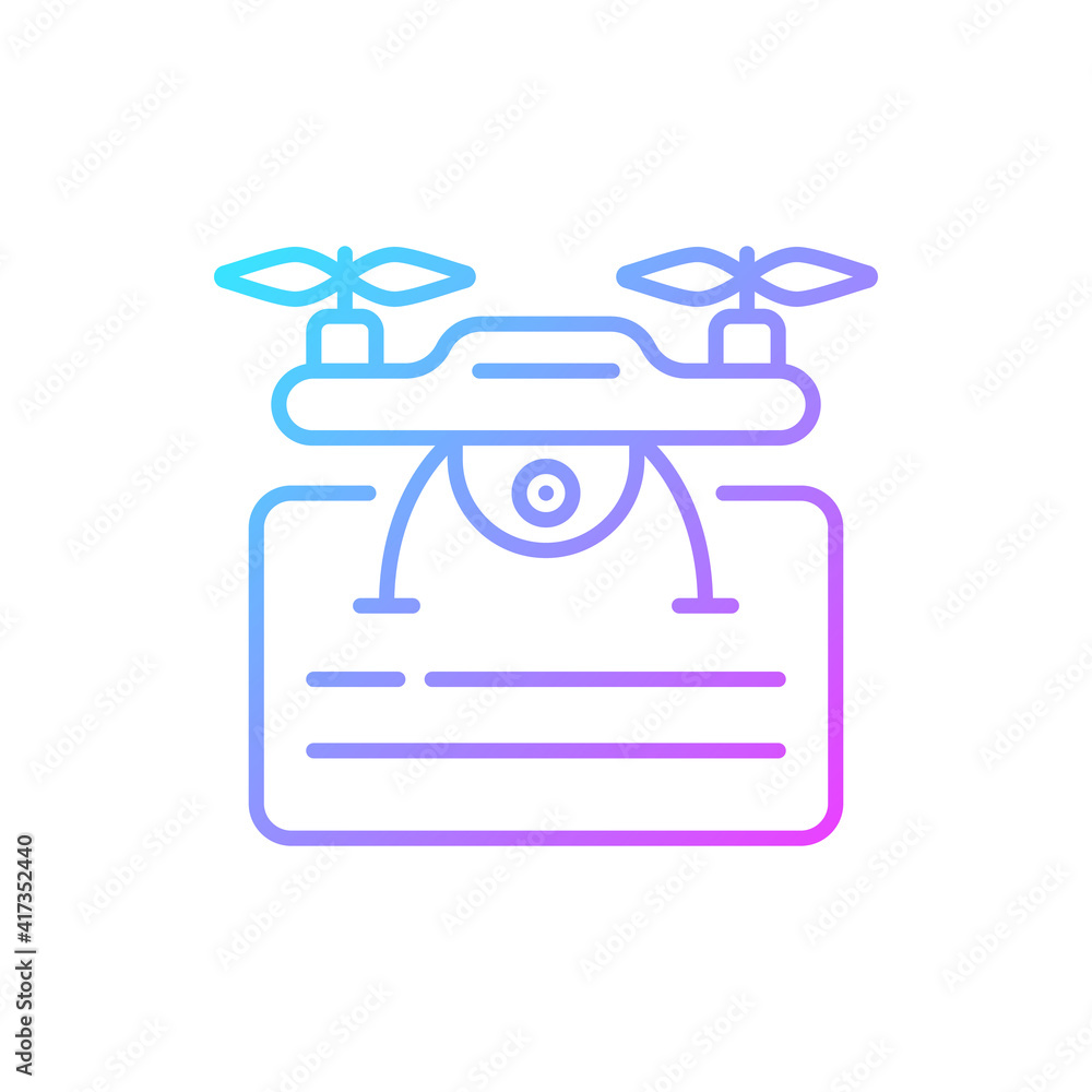 Drone license gradient linear vector icon. Issuance of permits for ...