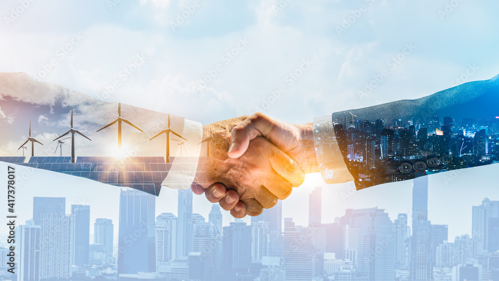 Concept of collaboration to change the world to reduce global warming ...