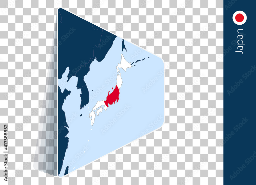 Japan map and flag on transparent background. Stock Vector | Adobe Stock