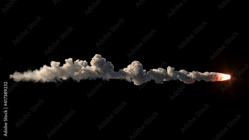 Meteor flies on the black background Stock Illustration | Adobe Stock