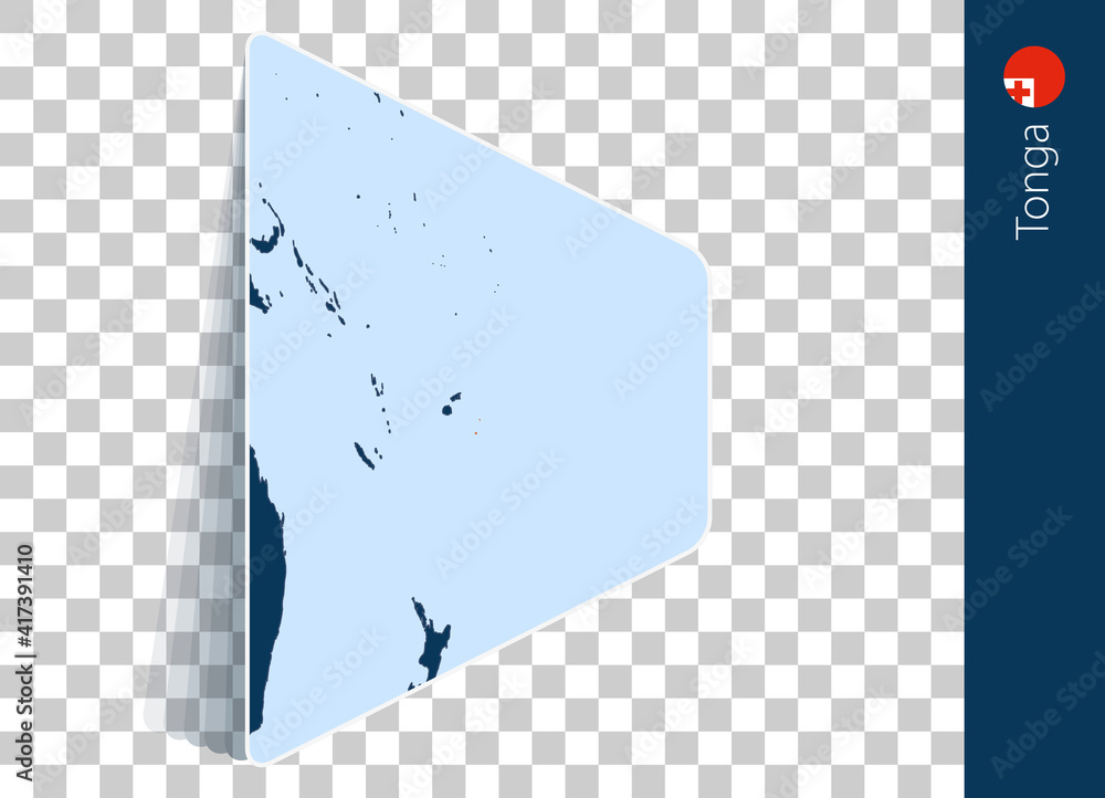 Tonga map and flag on transparent background. Stock Vector | Adobe Stock