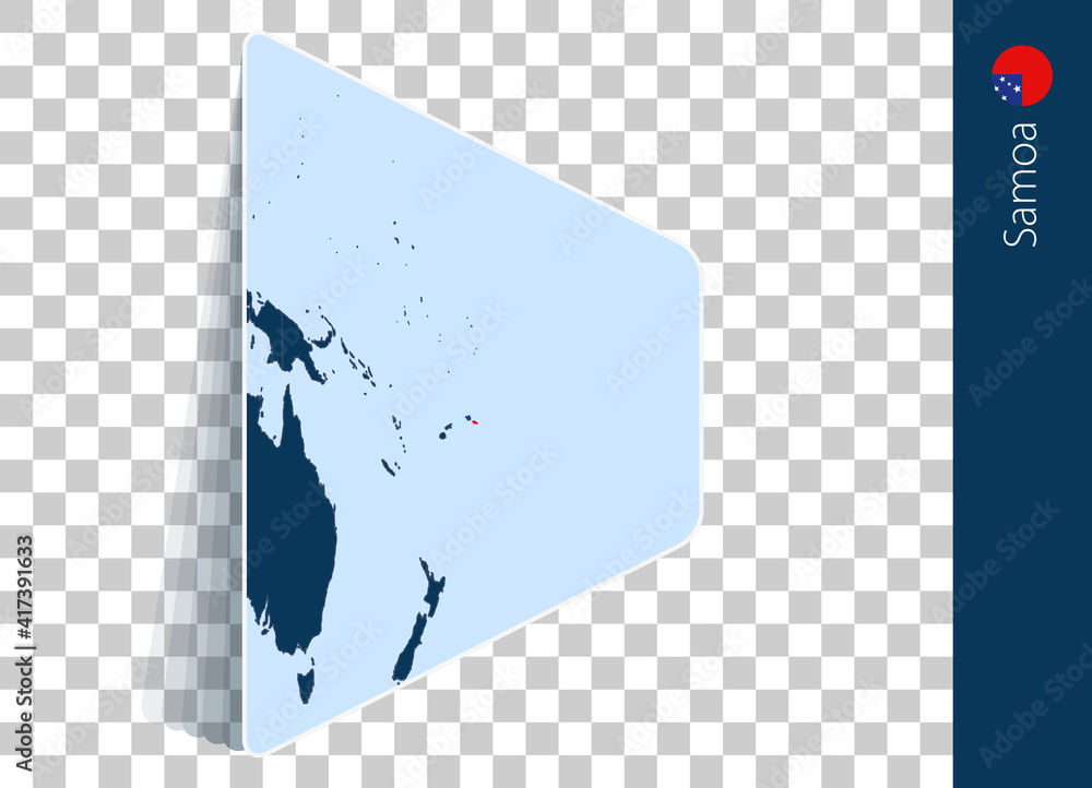 Samoa map and flag on transparent background. Stock Vector | Adobe Stock