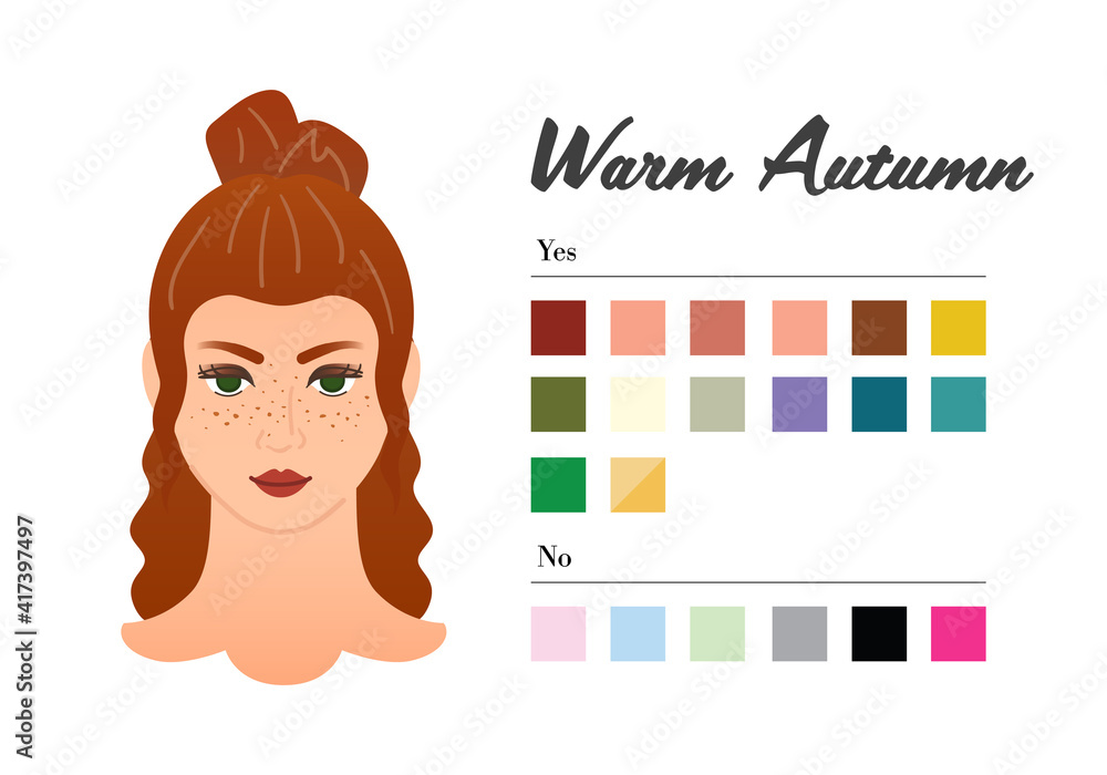 12 seasons Color types for woman - Warm Autumn type. Perfect color for ...