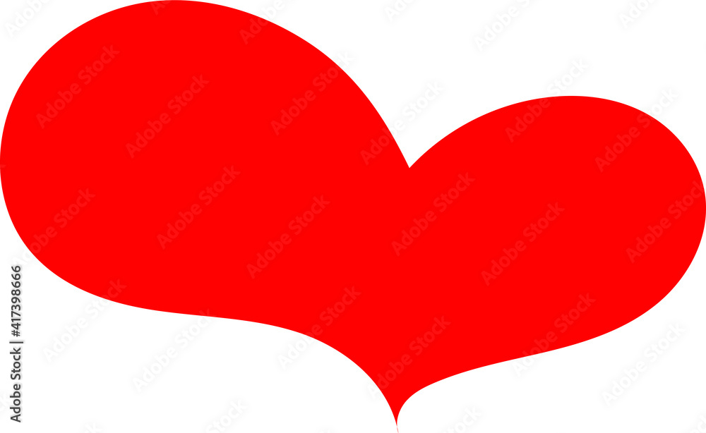 Red heart - outline drawing for an emblem or logo. Template for ...