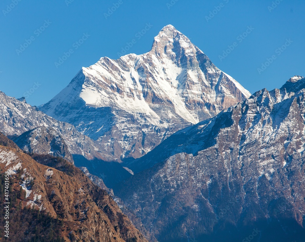 mount Nanda Devi India himalaya mountain landscape Stock Photo | Adobe ...