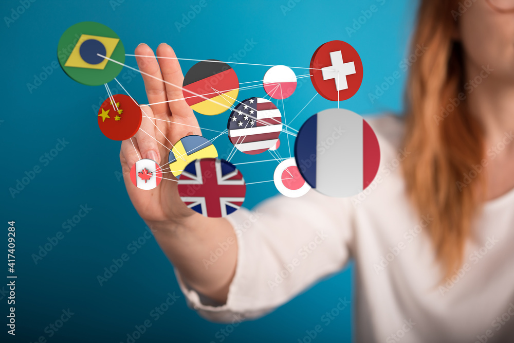 World map with all states and their flags,3d render. Stock Photo ...