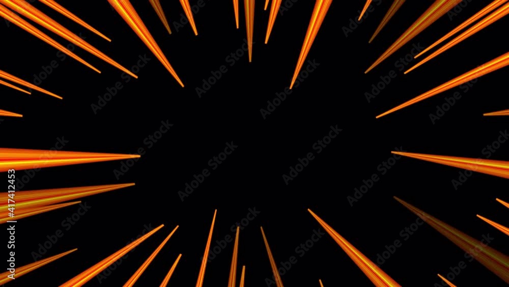 Vidéo Stock Orange radial velocity lines for comic action overlay ...