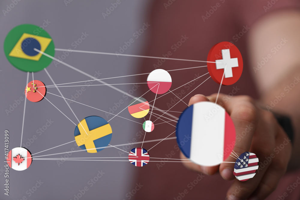 World map with all states and their flags Stock Photo | Adobe Stock