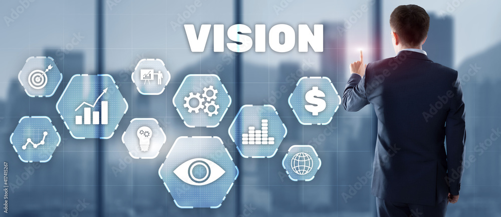 Vision Business Finance Concept on Virtual screen Stock Photo | Adobe Stock