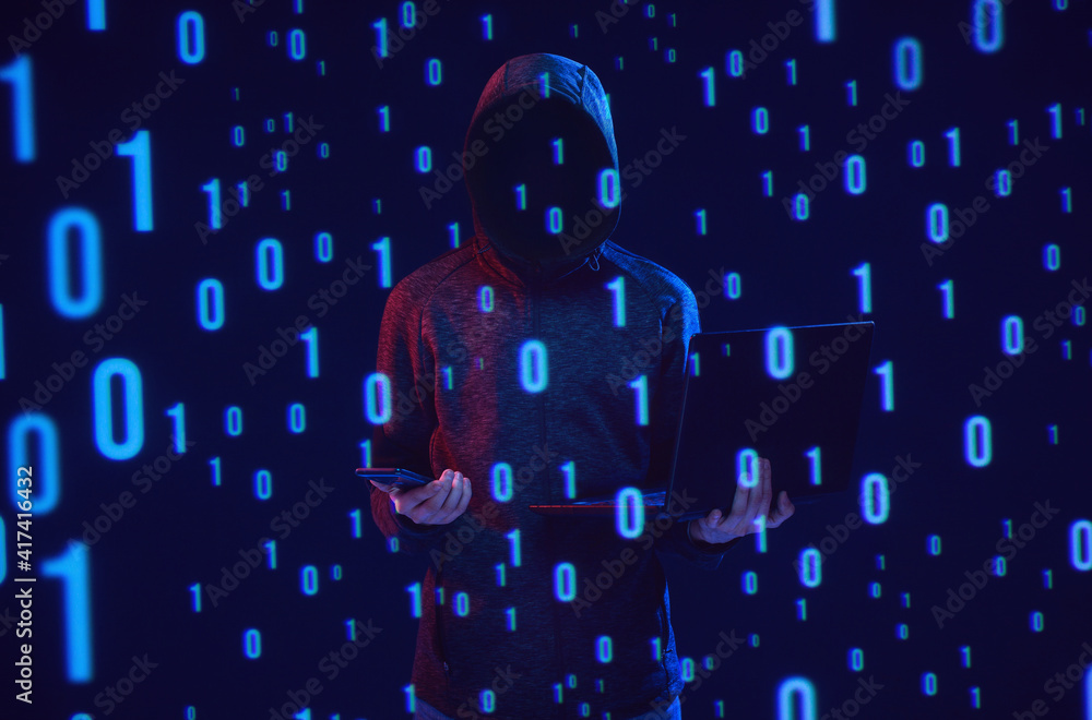 Dangerous hacker. Internet, cyber crime, cyber attack, system, game ...