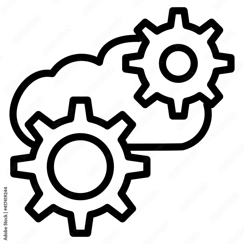 gears with cloud, an icon of cloud management Stock Vector | Adobe Stock