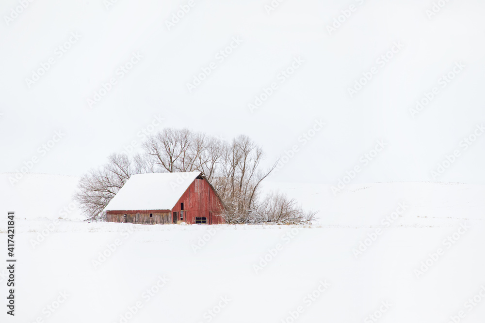 Winter Barn Wallpaper