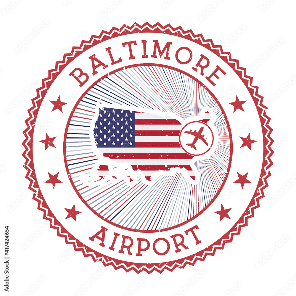 Baltimore Airport stamp. Airport logo vector illustration. Baltimore ...
