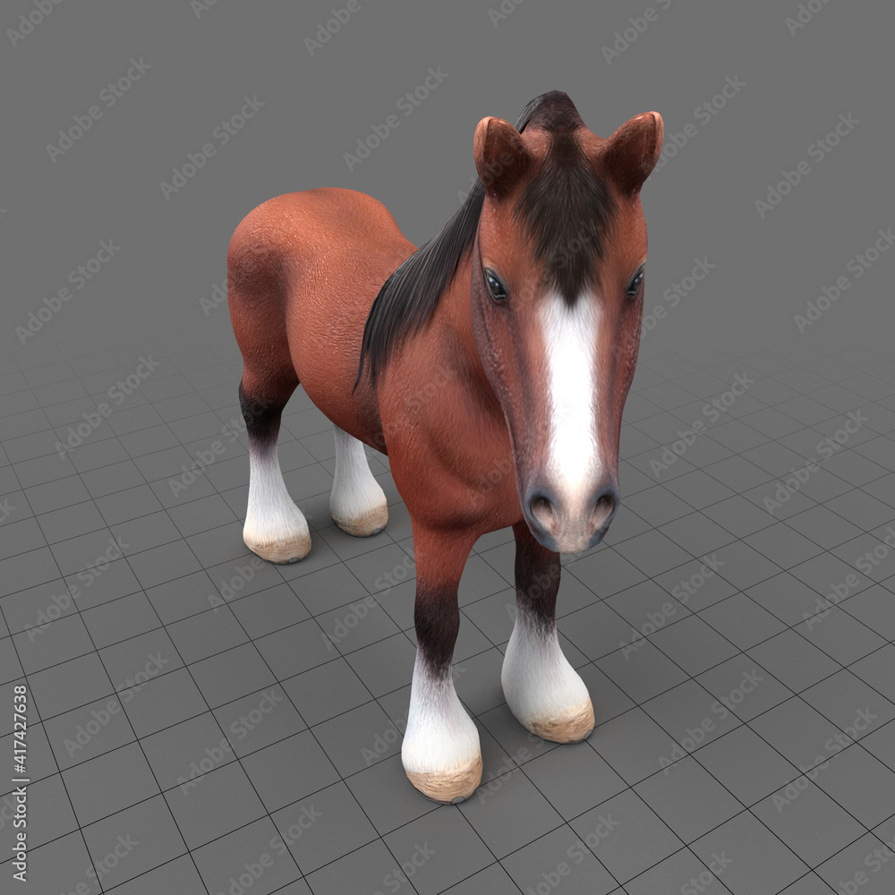 Stylized horse Stock 3D asset | Adobe Stock