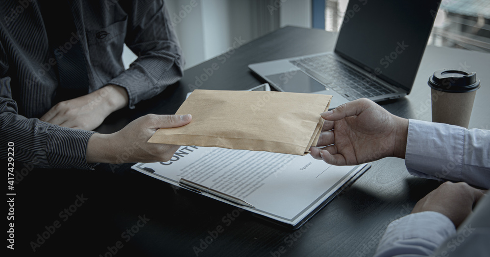 Foto de Anti corruption ,Businessmen give illegal or corrupt bribes in ...