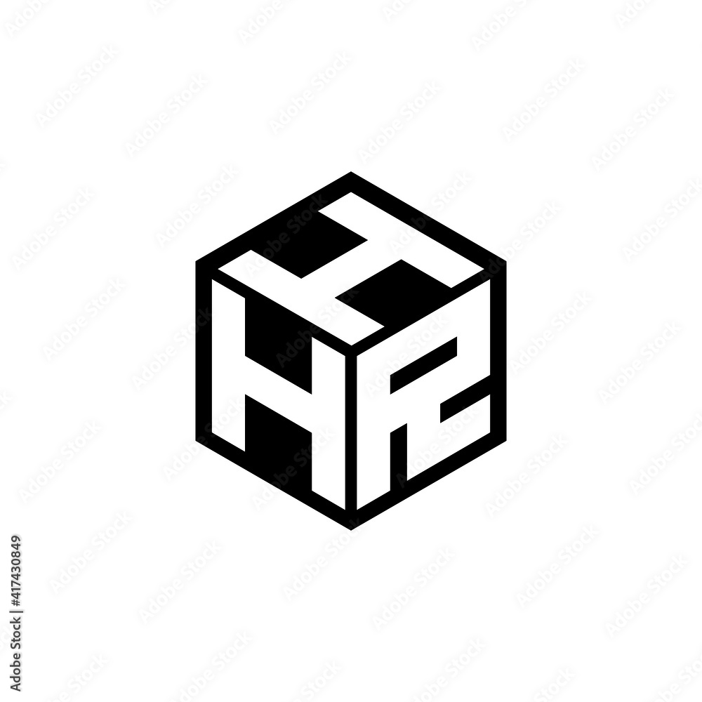 HRH letter logo design with white background in illustrator, cube logo ...
