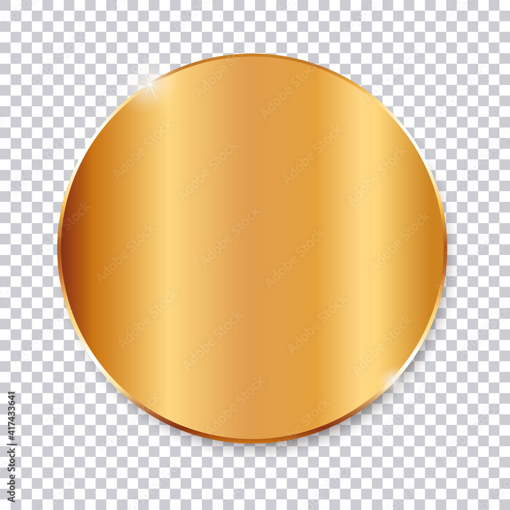 gold round sticker banners on transparent background Stock Vector ...
