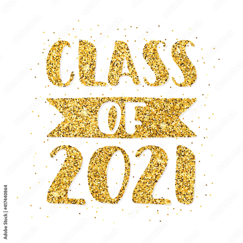 Class of 2021. Hand drawn brush lettering Graduation logo. Template for ...
