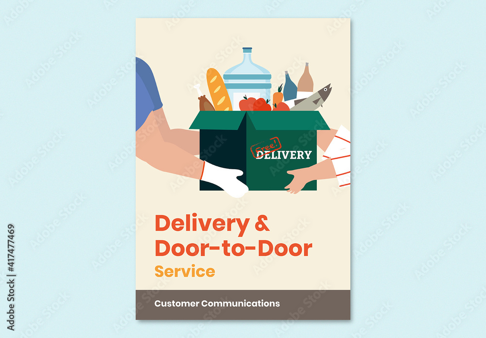 Home Delivery Service Poster Layout Stock Template | Adobe Stock