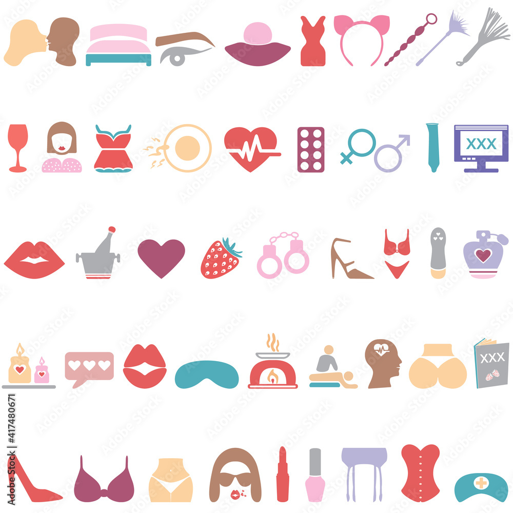 Sexy Icons Set On A White Background Stock Vector Adobe Stock